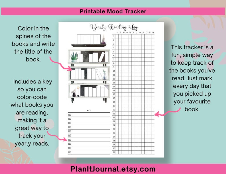 Yearly Reading Log Printable - Etsy