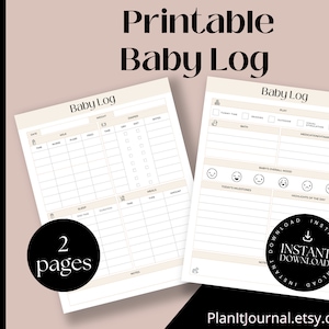 Printable Baby Log, Baby Tracker, Baby Care Log, US Letter, PDF ...