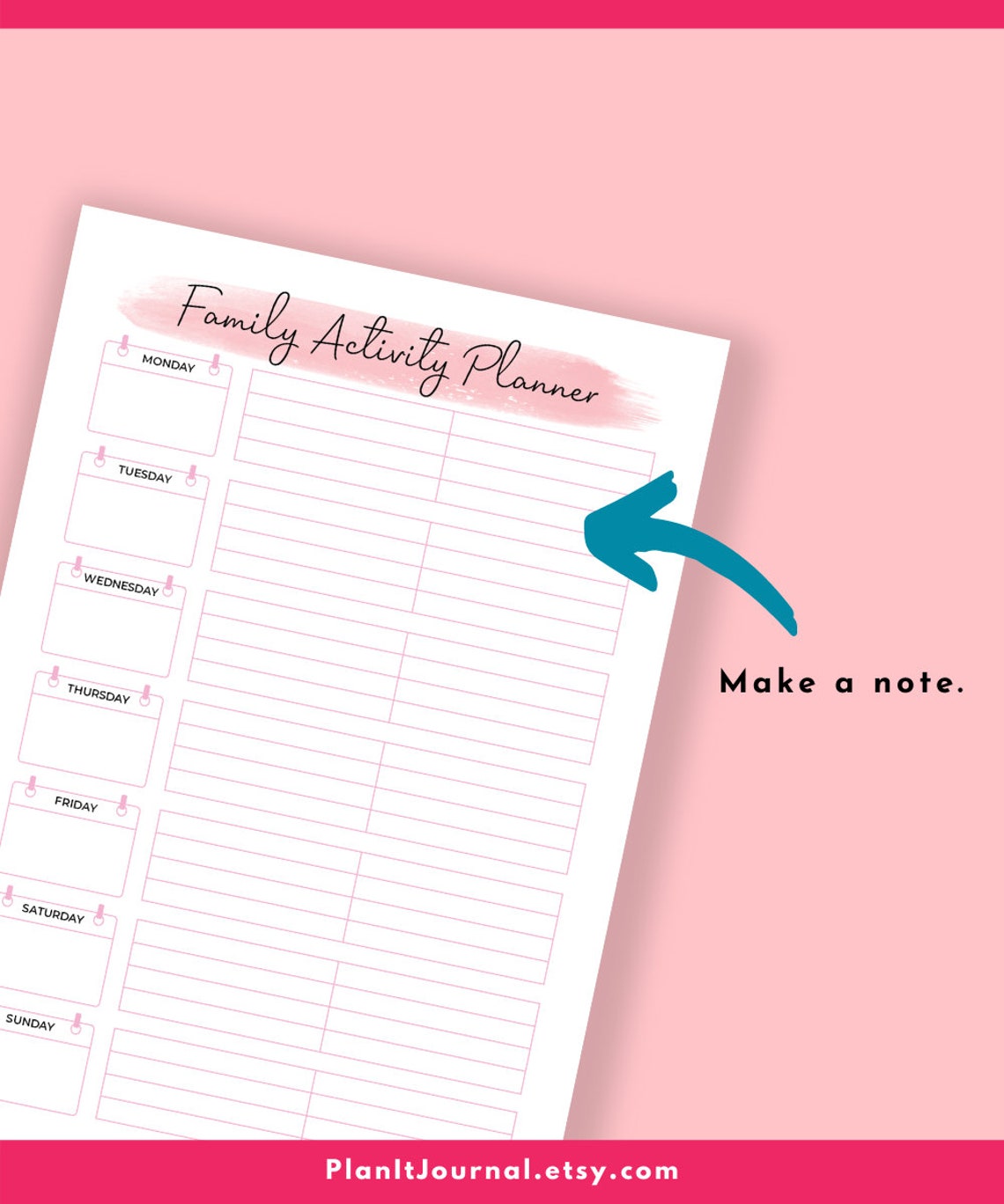 Family Activity Planner Printable Family Organizer Digital - Etsy UK