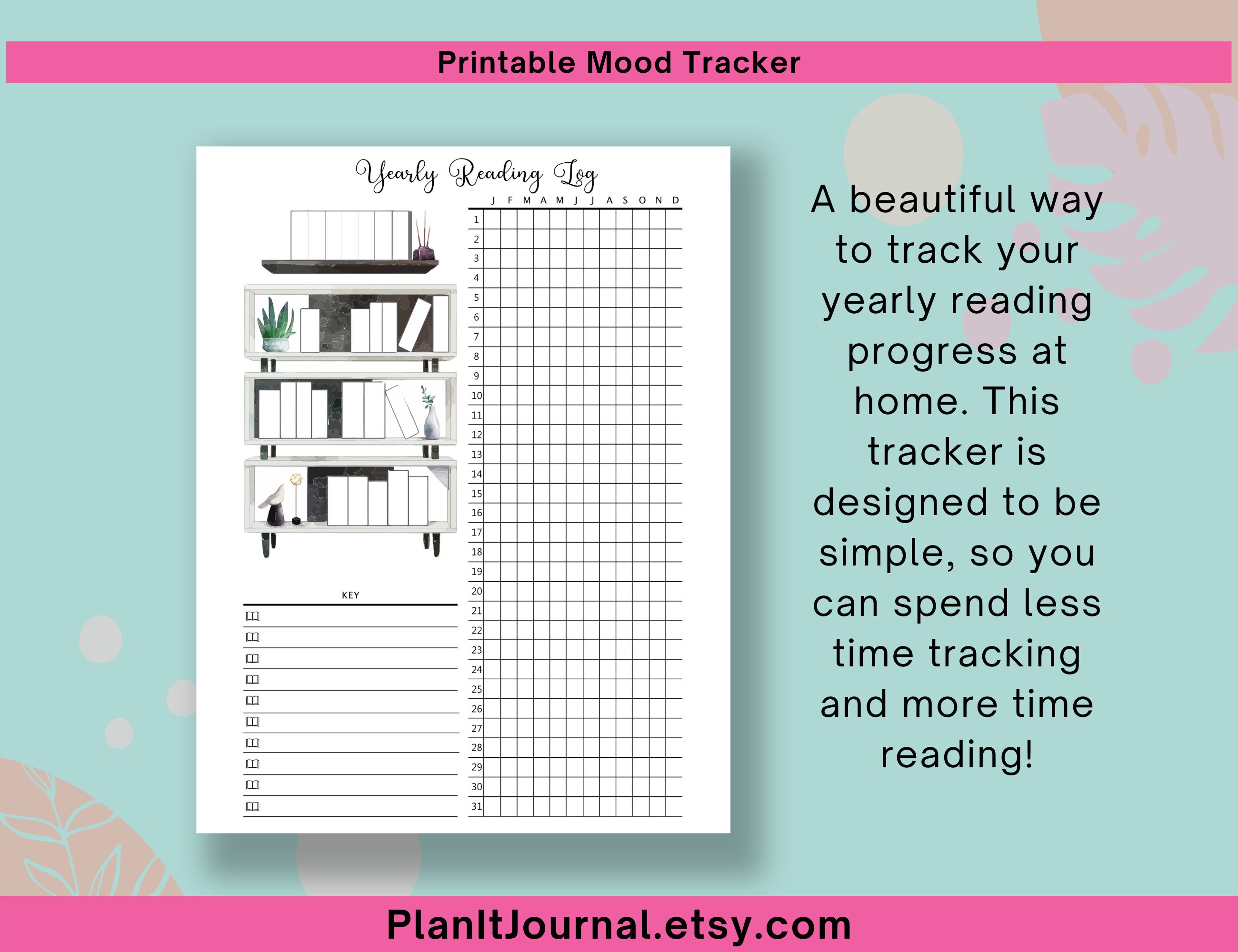 Yearly Reading Log Printable - Etsy