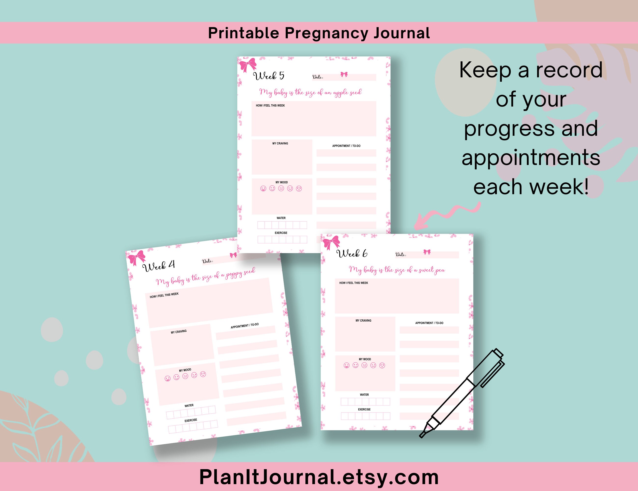 Printable Pregnancy Journal, Printable Pregnancy Planner ,pregnancy ...