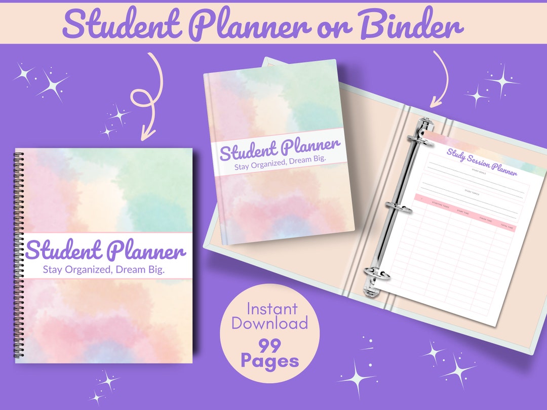Pastel Dream Student Planner - Printable US Letter Size & Digital ...
