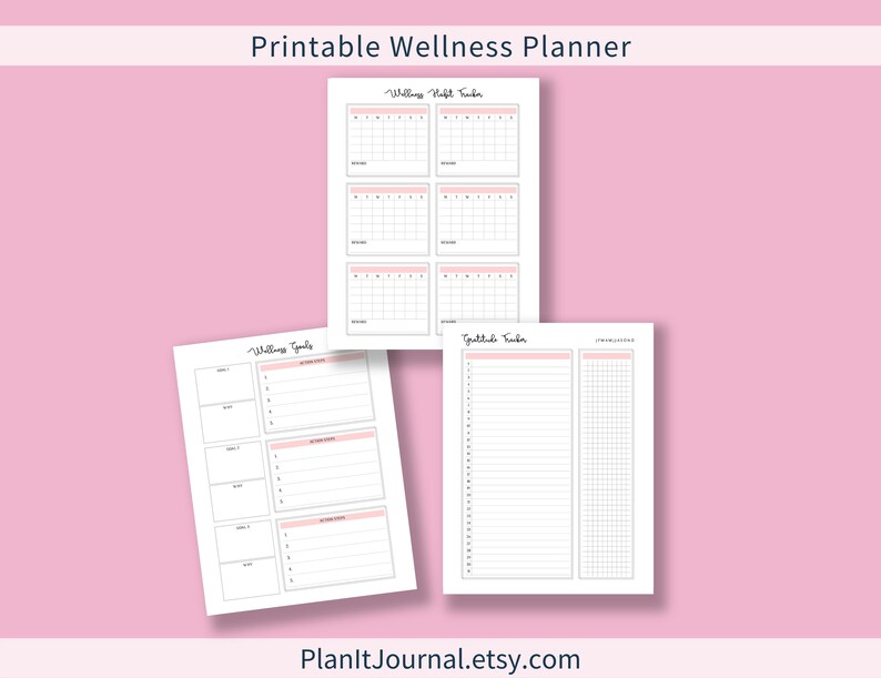 Printable Wellness Planner, US Letter - Etsy