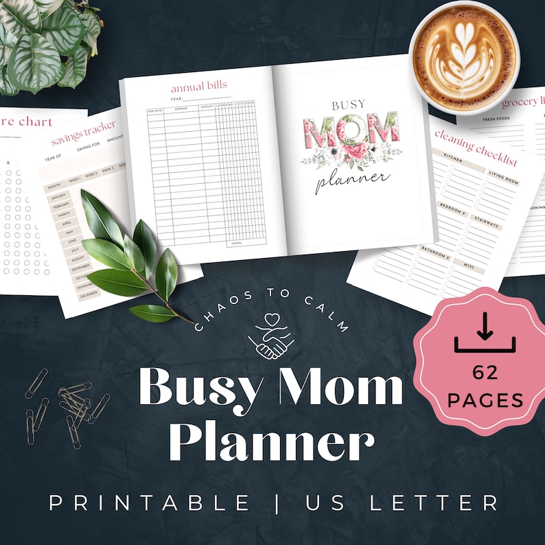 Mom Life Planner - Family Organizer for Busy Moms - Printable US Letter ...