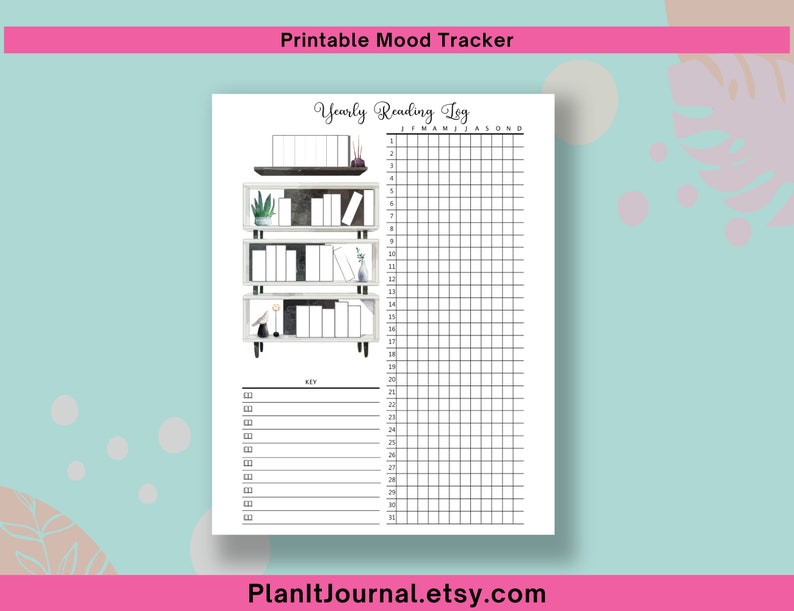 Yearly Reading Log Printable - Etsy