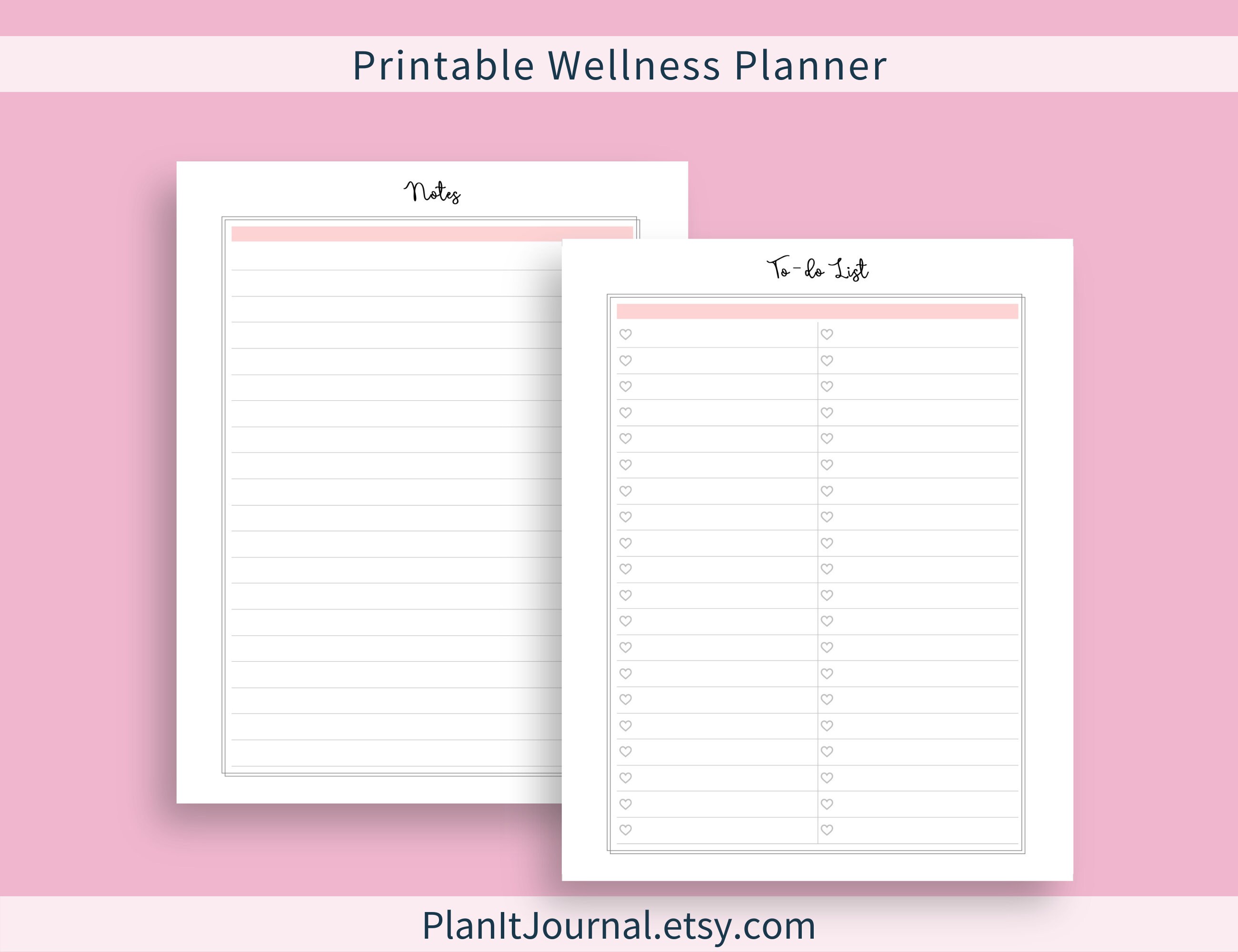 Printable Wellness Planner, US Letter - Etsy