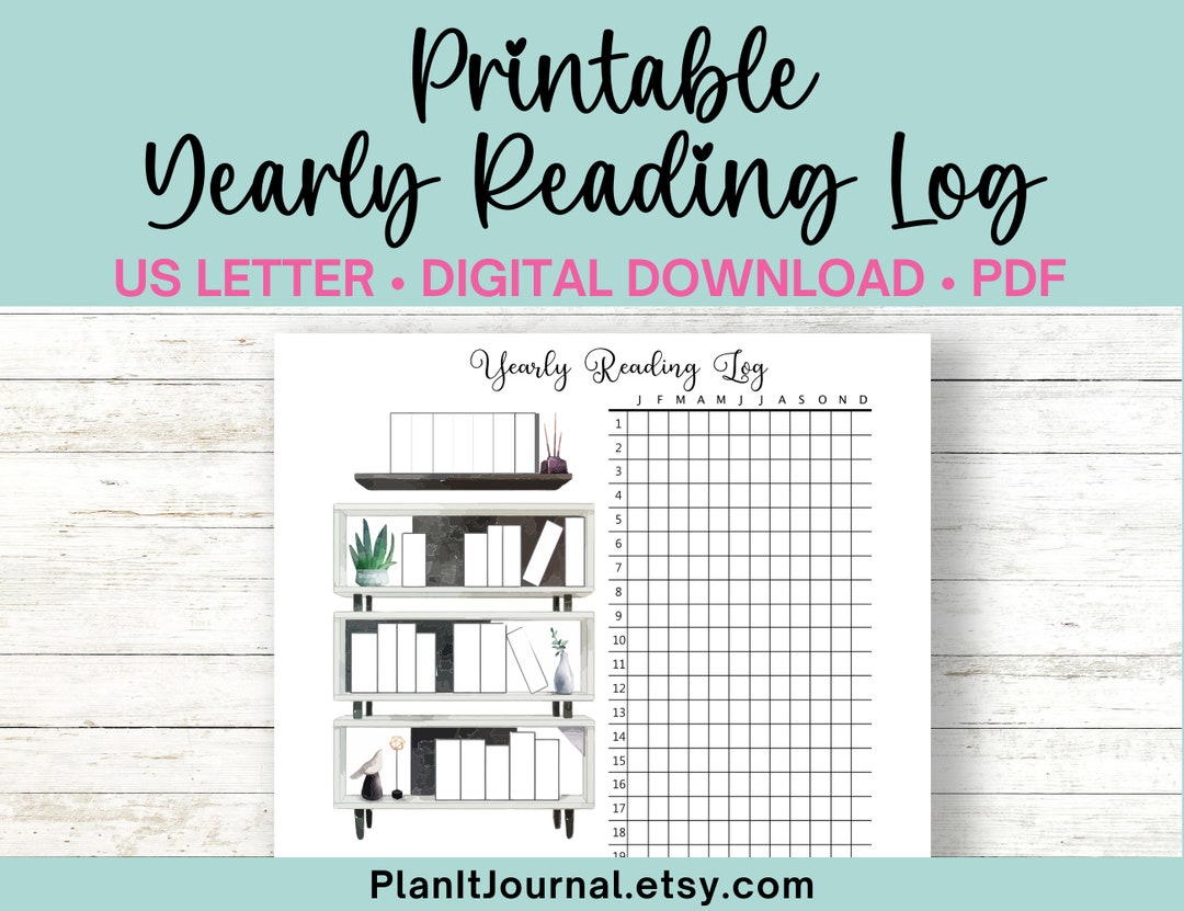 Yearly Reading Log Printable - Etsy