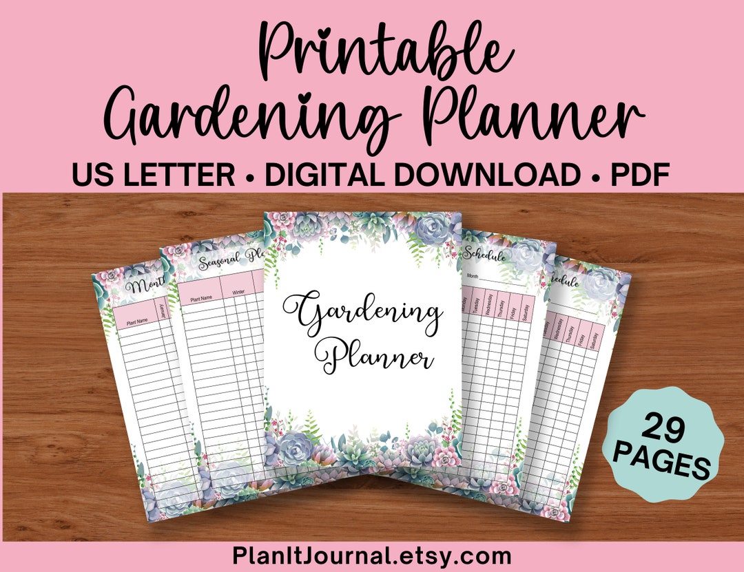 Printable Garden Planner: US Letter Gardening Journal (digital Download ...