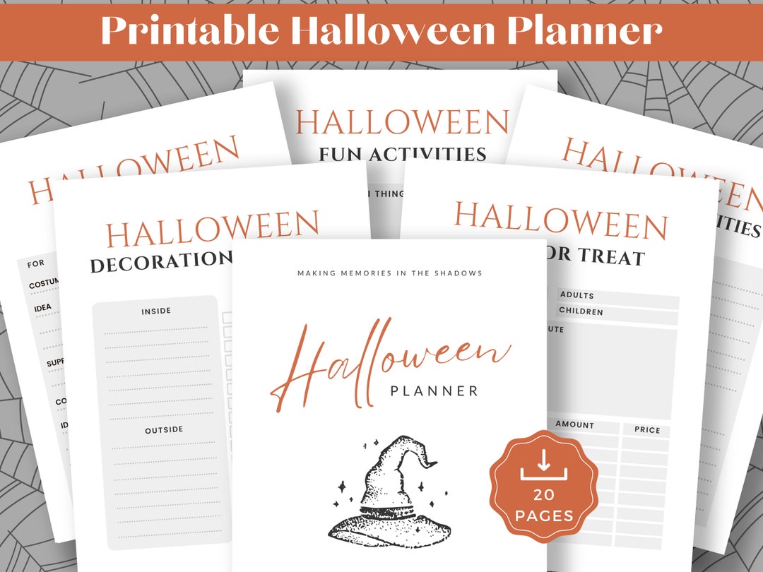 Printable Halloween Planner,spooky Planner,halloween Party,witchy ...