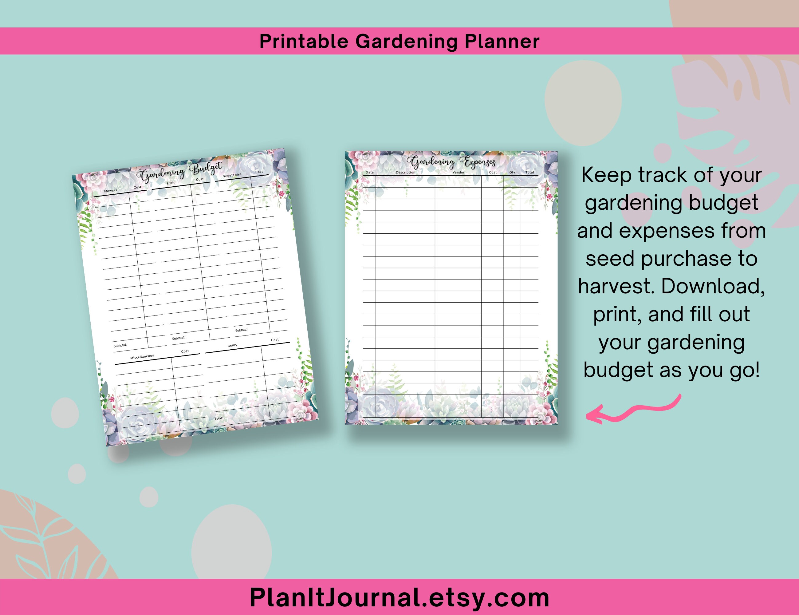 Printable Garden Planner: US Letter Gardening Journal (digital Download ...
