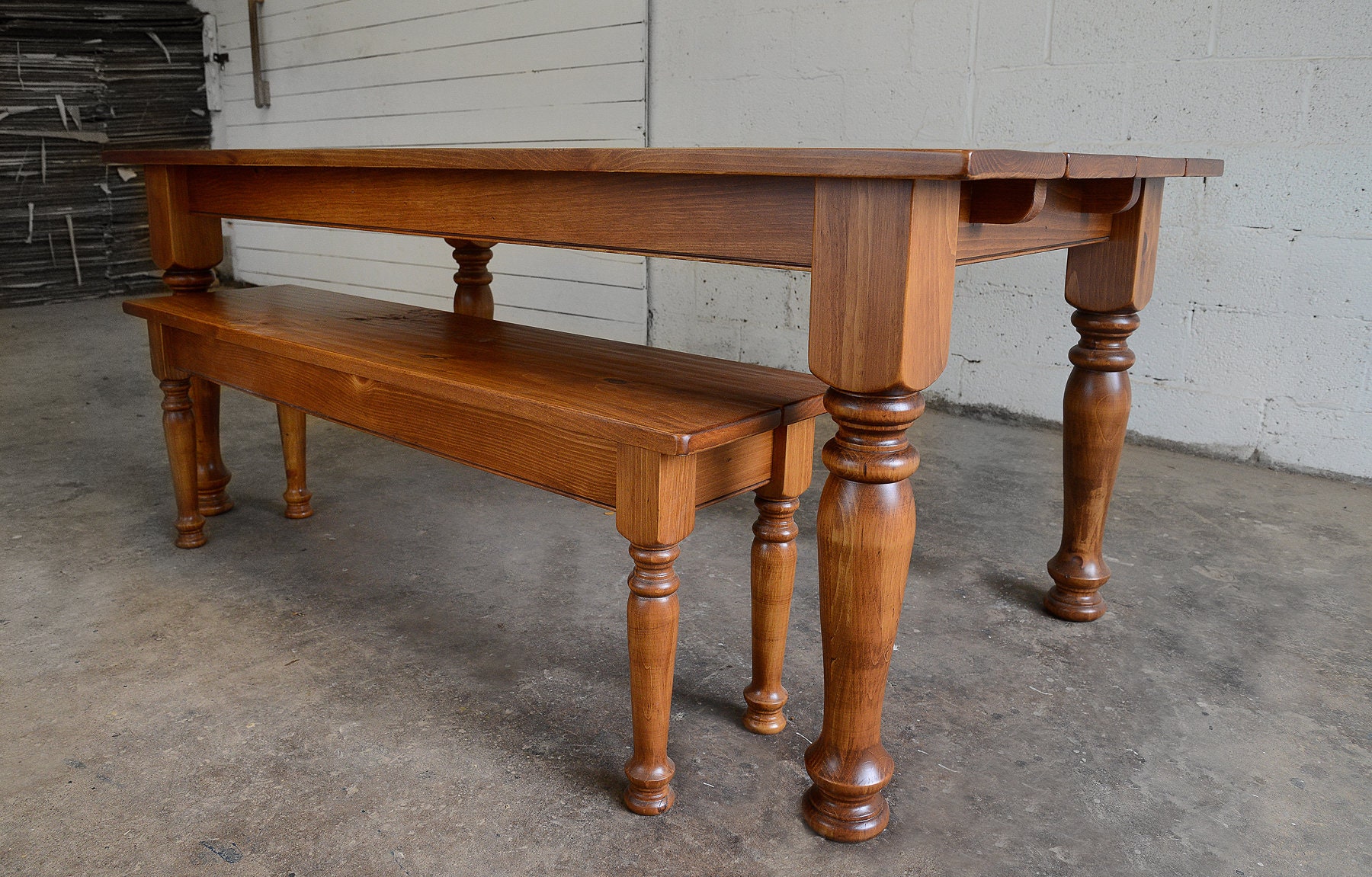 Antique Pine Farmhouse Table 6'x3' With Extensions Farm Table With ...