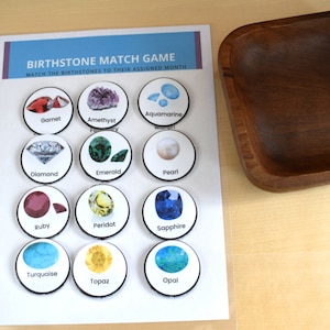 Printable Toddler Worksheet, Birthstone Match Game, Busy Book Page ...