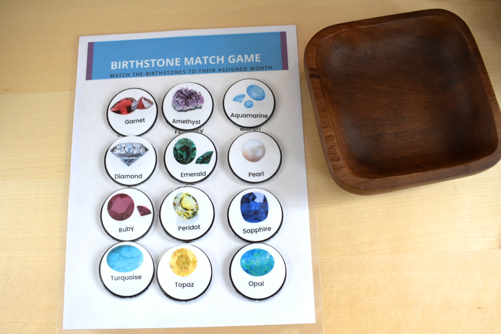 Printable Toddler Worksheet, Birthstone Match Game, Busy Book Page ...