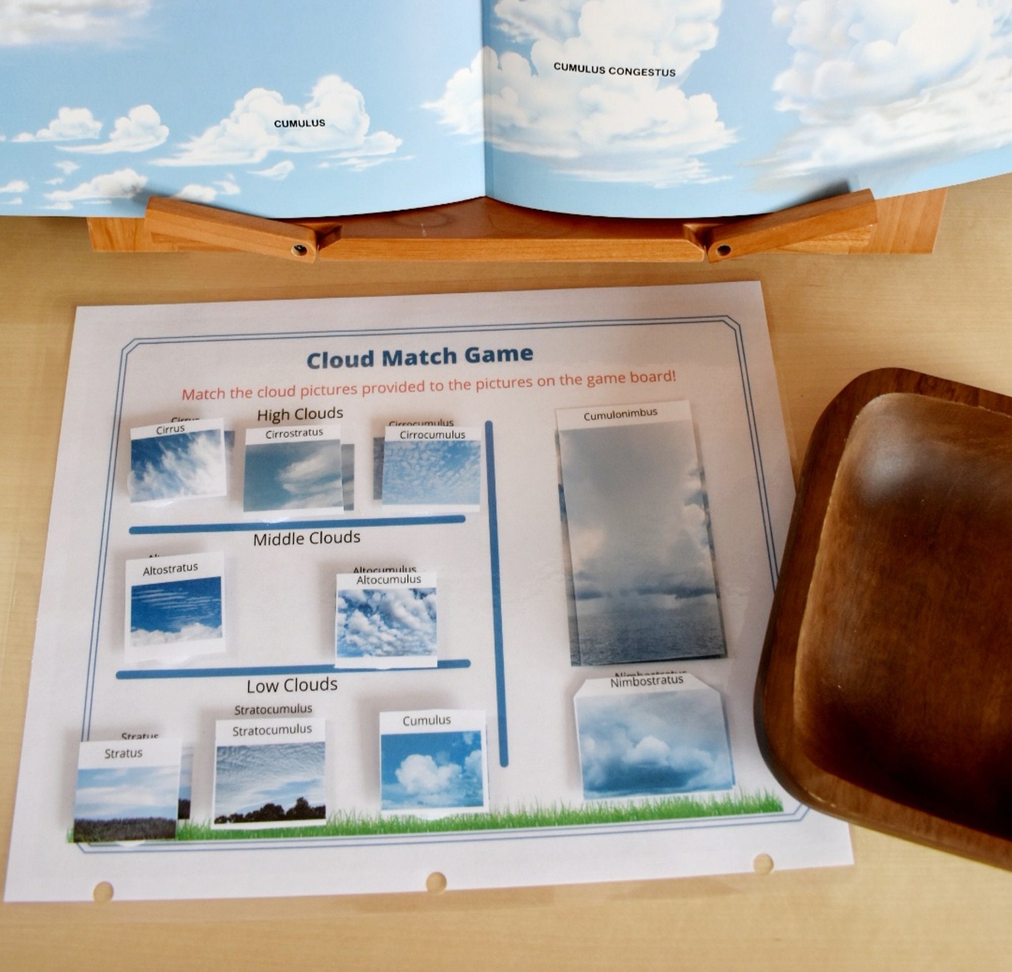 Printable Busy Book Page, Cloud Match Game, Preschool Weather Worksheet ...