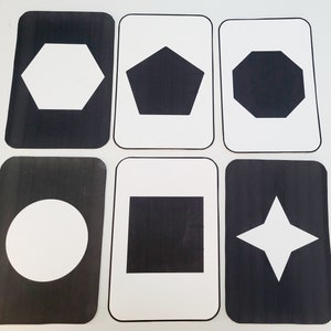 Printable Baby Sensory Cards, High Contrast Shapes Cards, Black and ...