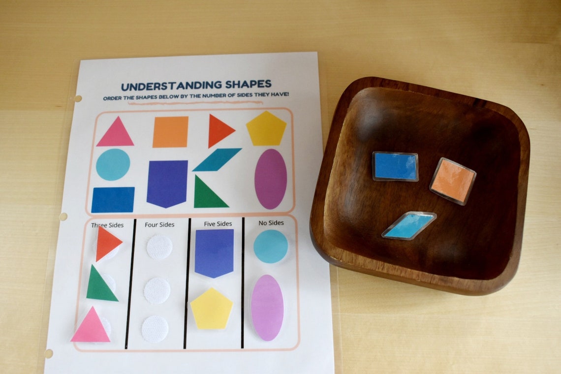 Printable Preschool Shapes Ordering Learning Binder Page, Montessori ...