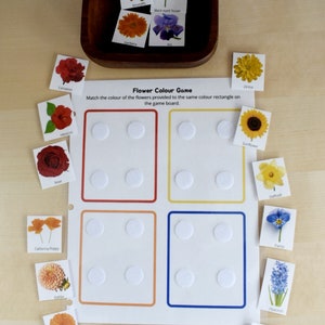 Preschool Printable Flower Colour Matching Game, Montessori Inspired ...