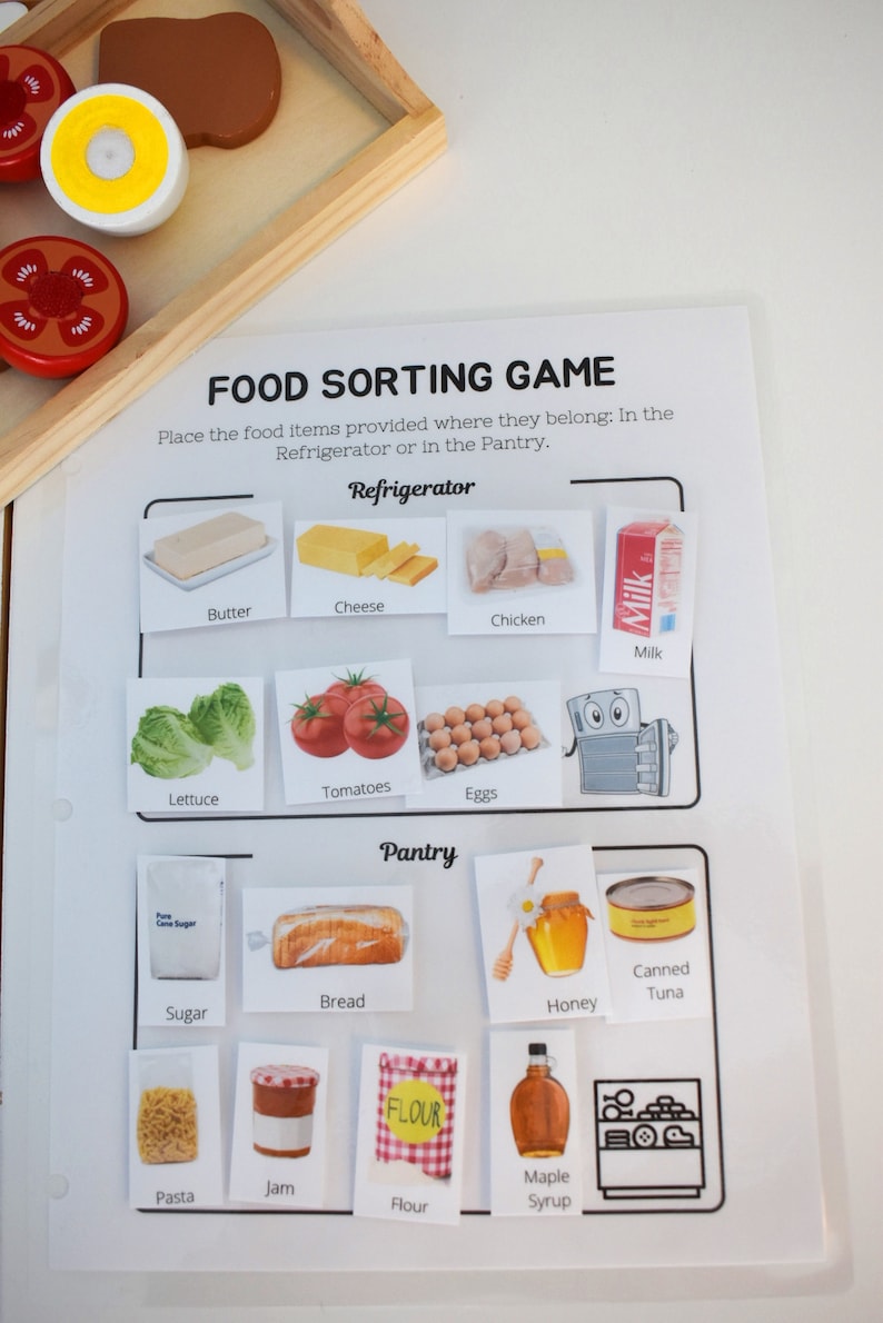 Printable Busy Book Page Food Sorting Game Montessori - Etsy Canada