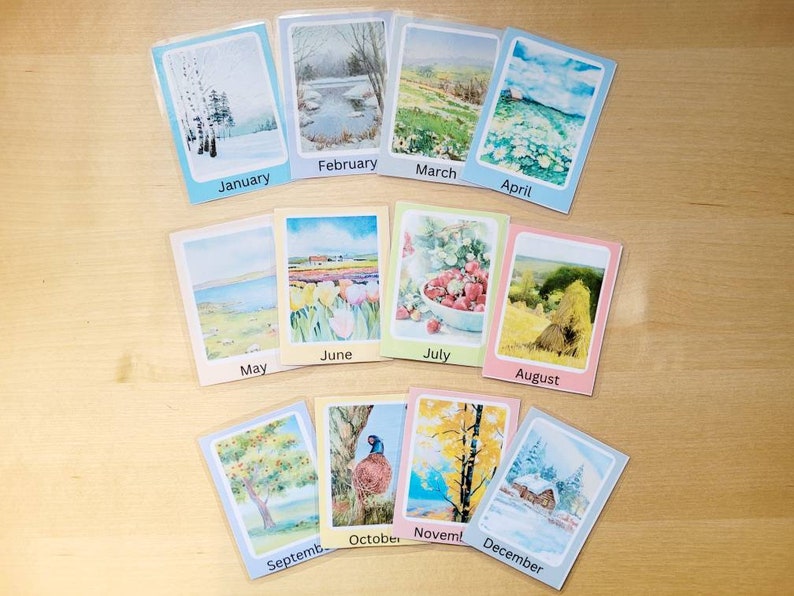 Tarjetas didácticas de los meses del año Tarjetas didácticas - Etsy México