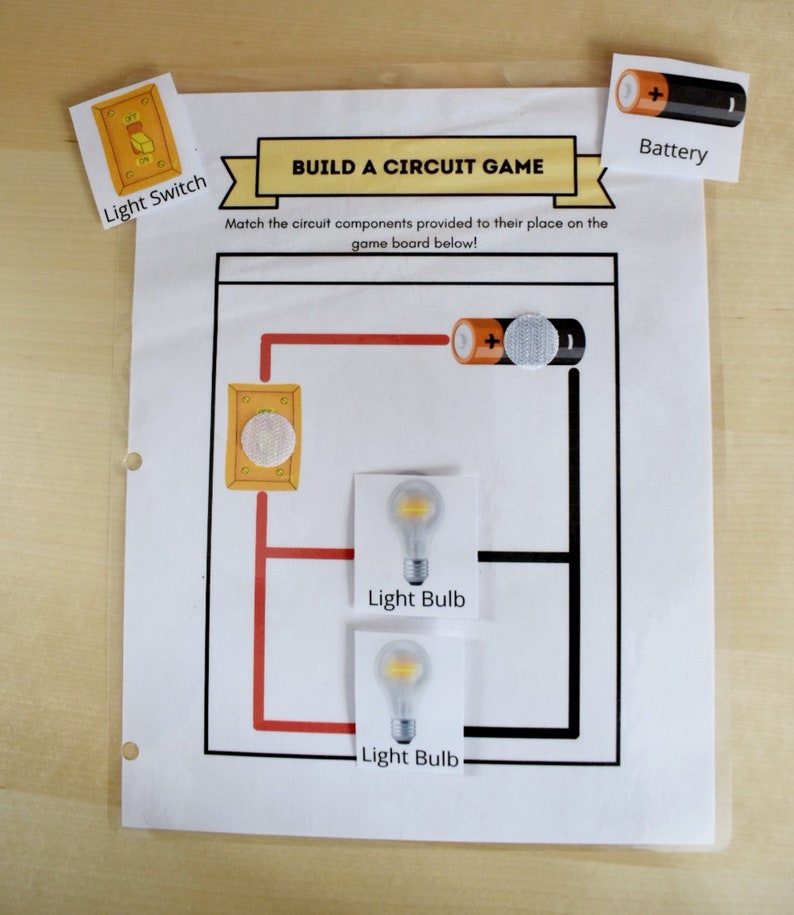 Physics Printable Worksheet, Parallel Electrical Circuit Matching Game ...