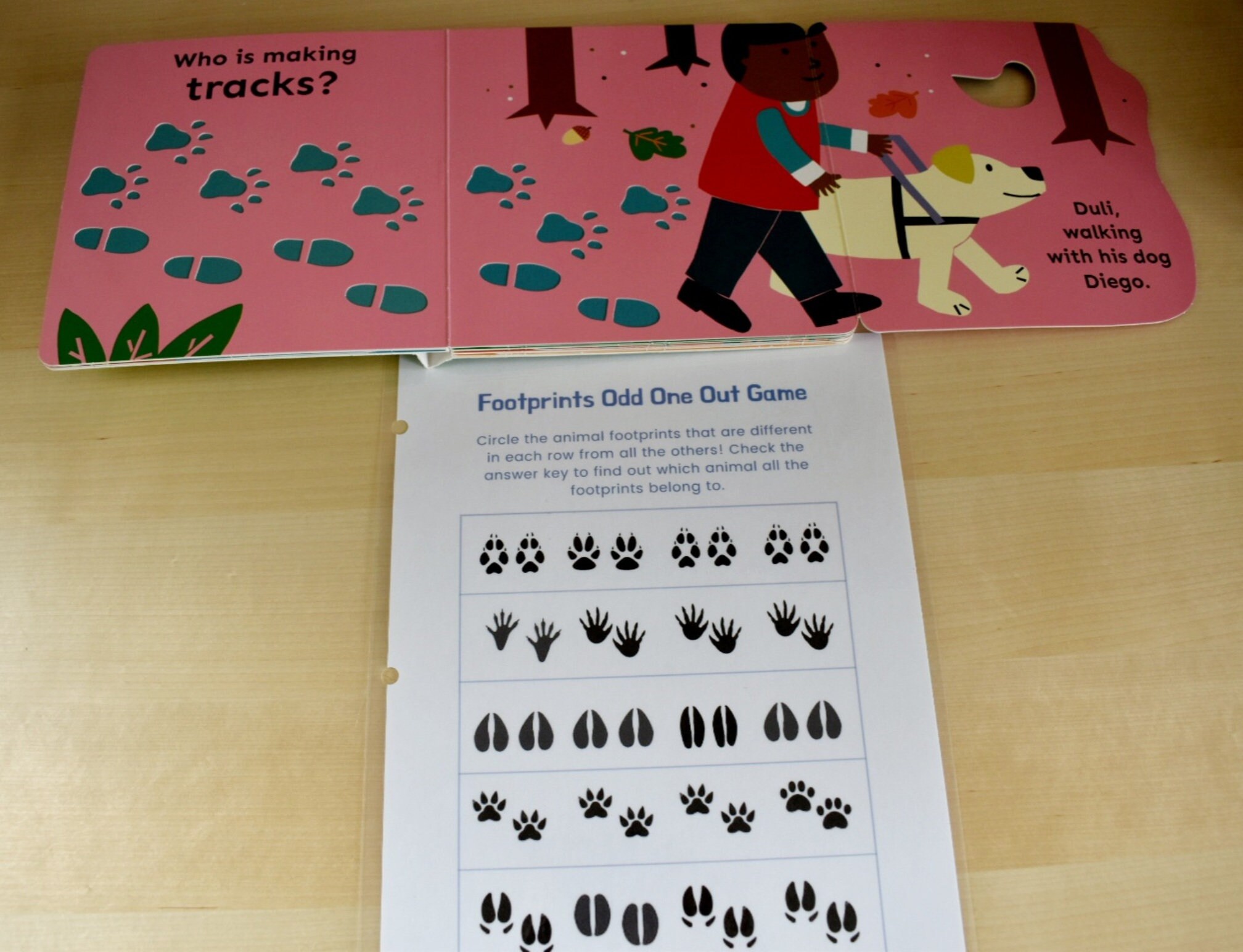 Preschool Printable Animal Footprints Game Busy Book Page - Etsy