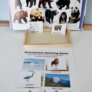 Animal to Environment Matching Game, Preschool Printable Busy Book Page ...