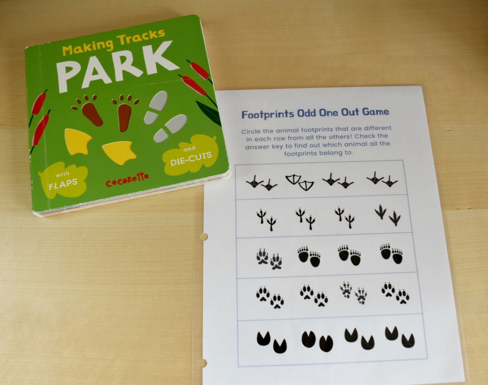 Preschool Animal Footprints Game, Printable Busy Book Page, Montessori ...