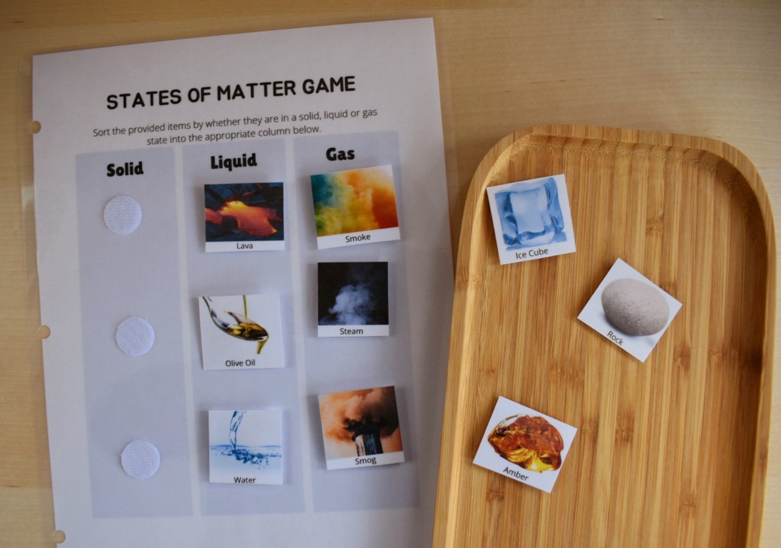 Printable States of Matter Game, Physics Preschool Worksheet ...