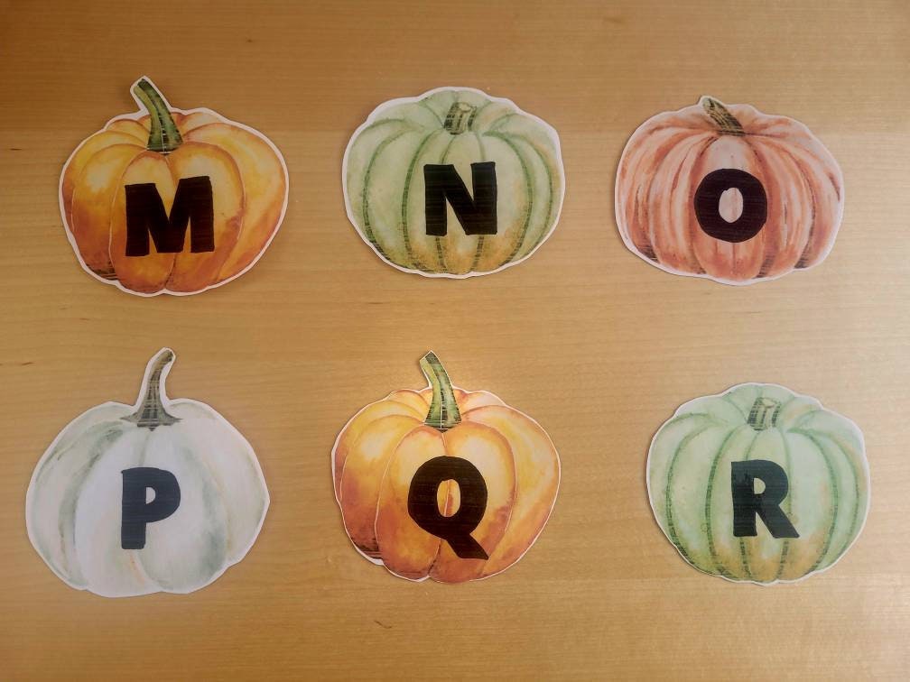 Pumpkin Alphabet Matching Cards, Printable Cards, Homeschool Resources ...