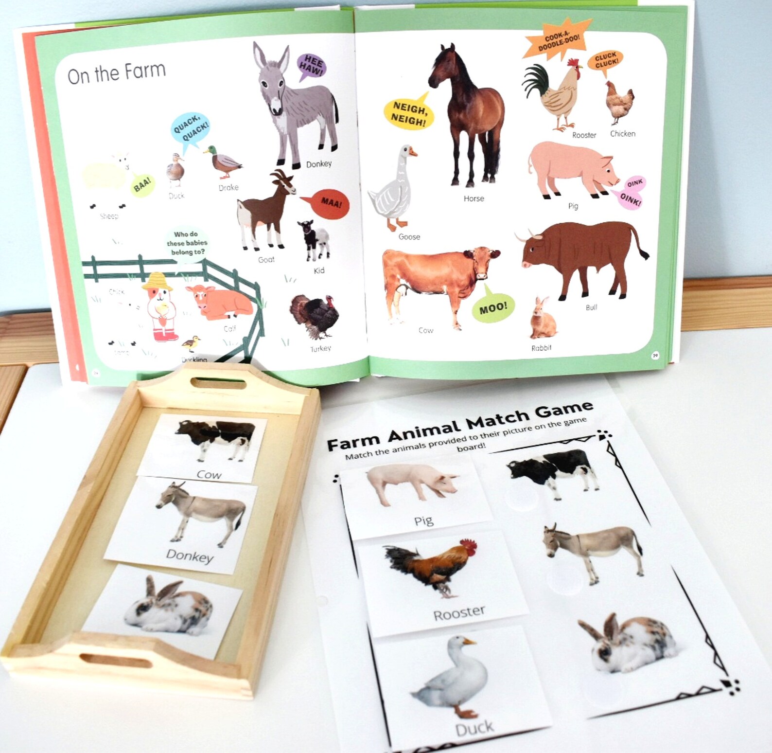 Farm Animal Matching Worksheet, Preschool Printable, Activities for ...