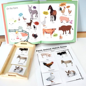 Farm Animal Matching Worksheet, Preschool Printable, Activities for ...