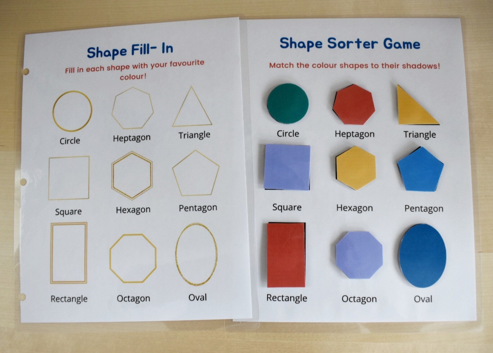 Printable Shapes Matching Game, Preschool Math Worksheet, Activities ...