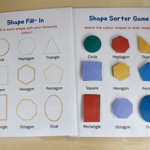 Printable Shapes Matching Game, Preschool Math Worksheet, Activities ...
