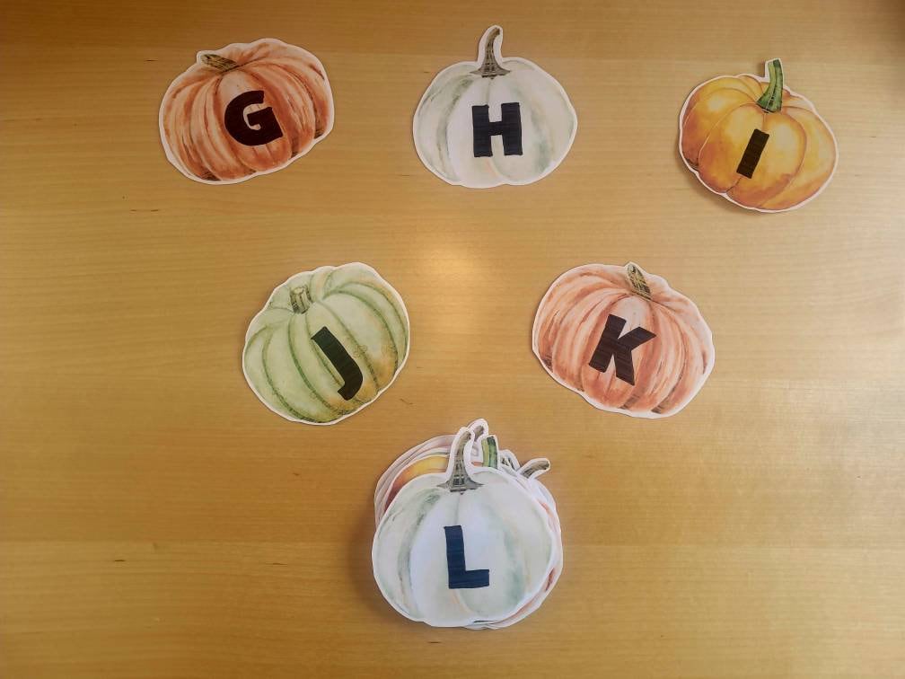 Pumpkin Alphabet Matching Cards, Printable Cards, Homeschool Resources ...