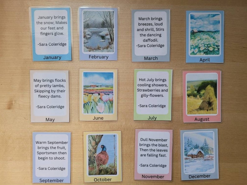 Tarjetas didácticas de los meses del año Tarjetas didácticas - Etsy México