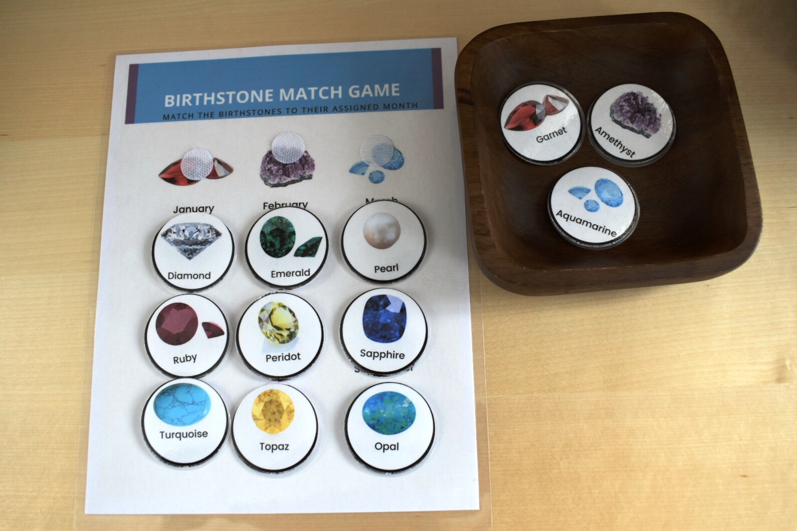 Printable Toddler Worksheet, Birthstone Match Game, Busy Book Page ...