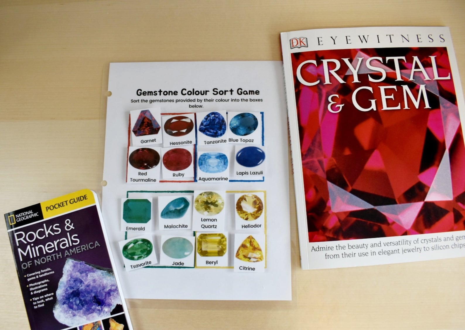 Printable Gemstone Colour Sorting Game, Preschool Busy Book Page ...
