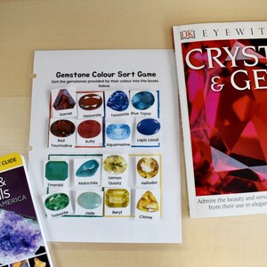 Printable Gemstone Colour Sorting Game, Preschool Busy Book Page ...