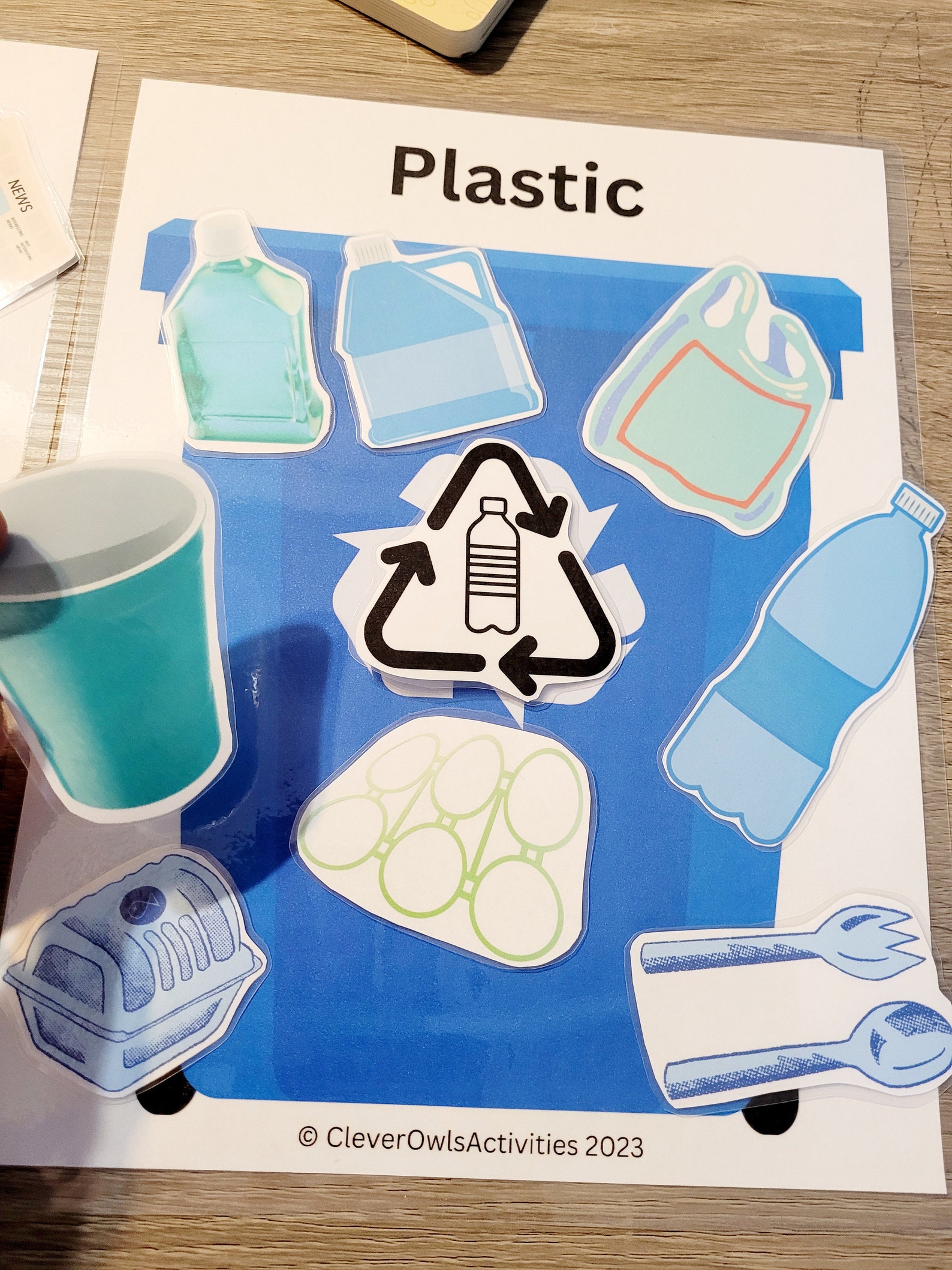 Recycling Sorting Game, Busy Book Page, Toddler Activity, Preschool ...