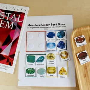 Printable Gemstone Colour Sorting Game, Preschool Busy Book Page ...