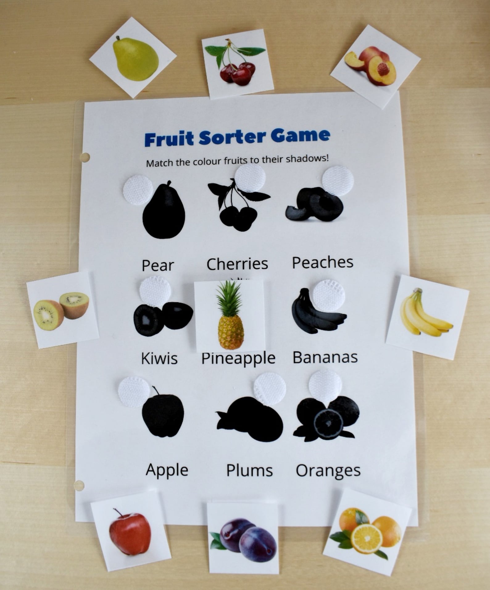 Preschool Printable Fruit Sorter Game, Busy Book Page, Activities for ...