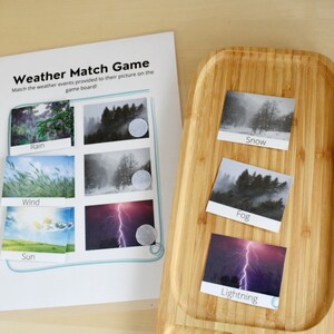 Preschool Weather Match Game, Printable Worksheet, Activities for ...