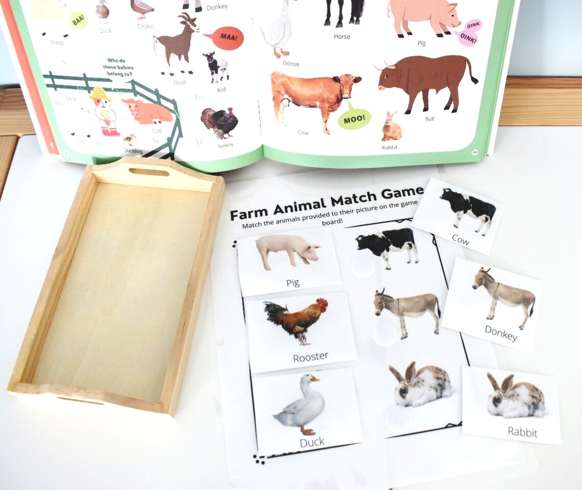 Farm Animal Matching Worksheet, Preschool Printable, Activities for ...