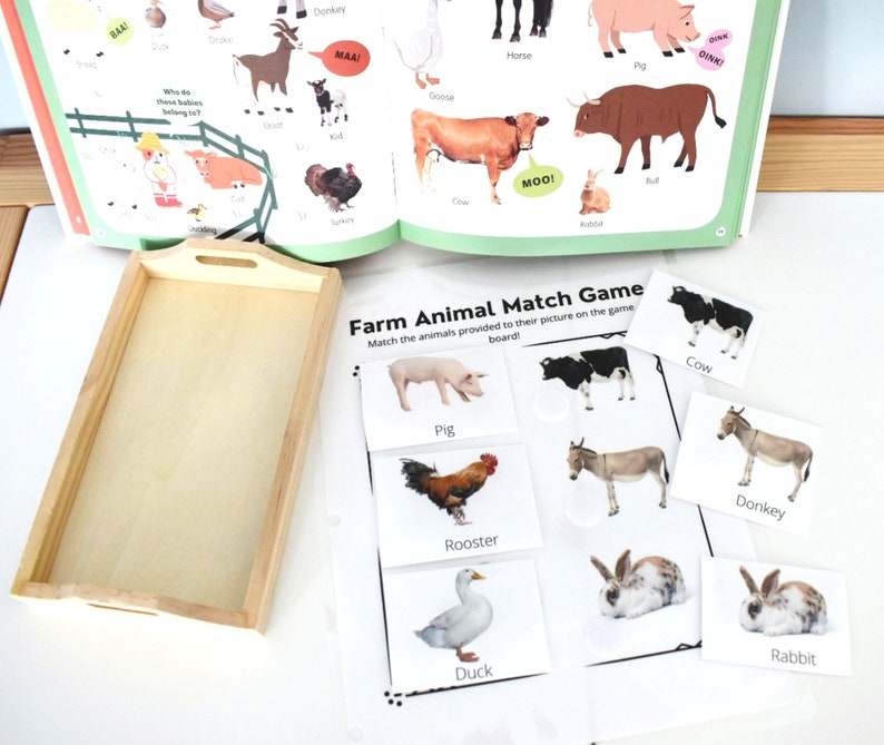 Farm Animal Matching Worksheet, Preschool Printable, Activities for ...