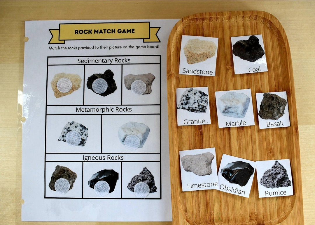 Printable Rock Match Game, Busy Book Page, Activities for Preschoolers ...