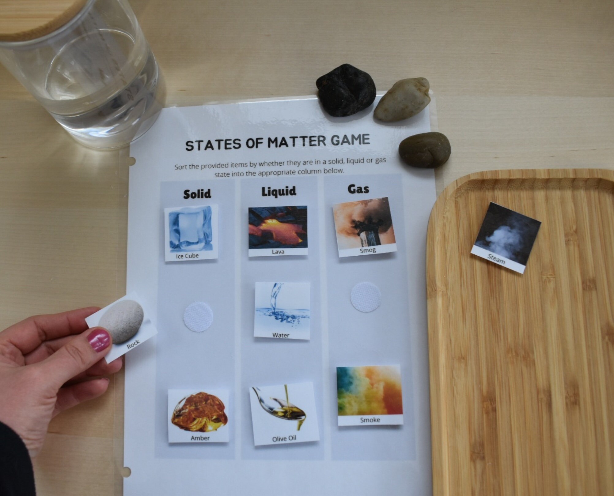 Printable States of Matter Game, Physics Preschool Worksheet ...