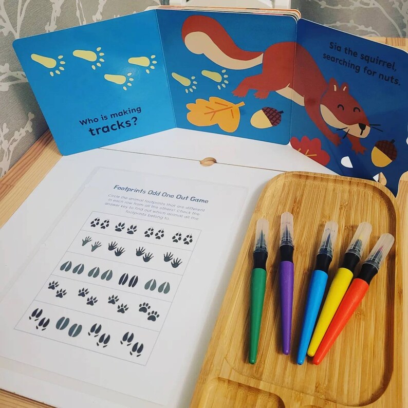 Preschool Printable Animal Footprints Game, Busy Book Page, Montessori ...
