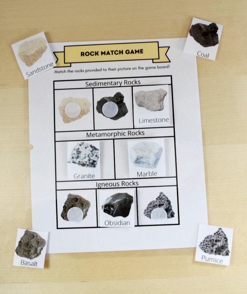 Printable Rock Match Game, Busy Book Page, Activities for Preschoolers ...