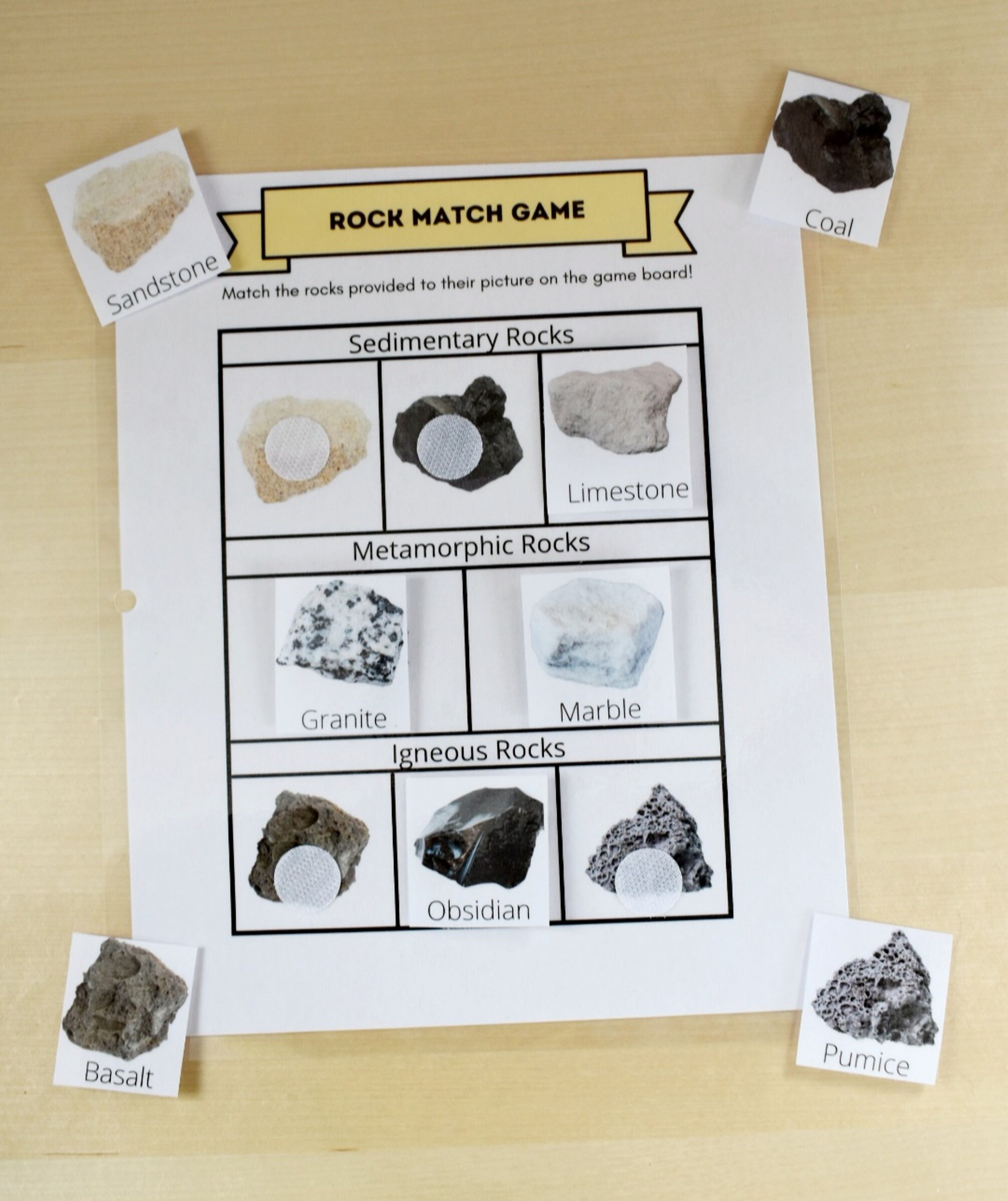 Printable Rock Match Game, Busy Book Page, Activities for Preschoolers ...