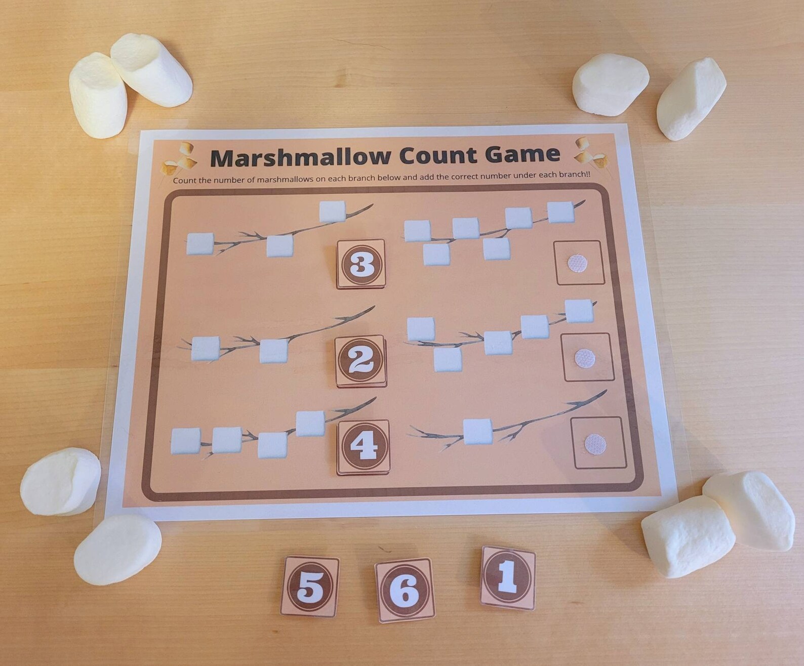 Marshmallow Counting Game Math Worksheet Counting Activity - Etsy